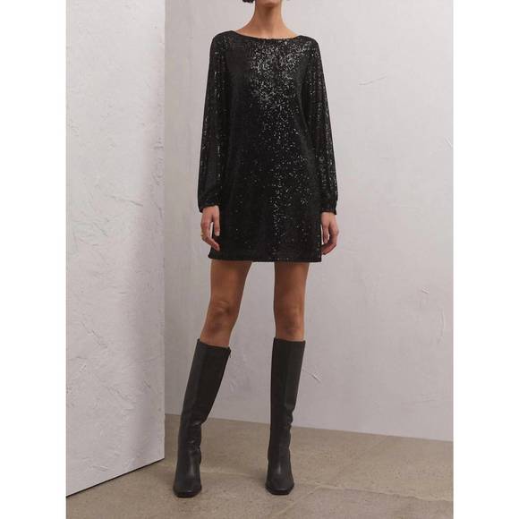 Z Supply | Dresses | New Z Supply Andromeda Sequin Mini Dress In Black ...